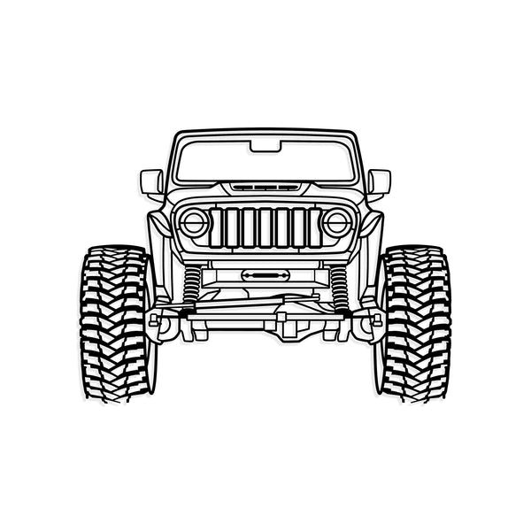 Metal Wall Art - Rugged Offroad 4x4 Front Silhouette – Modern Series ...